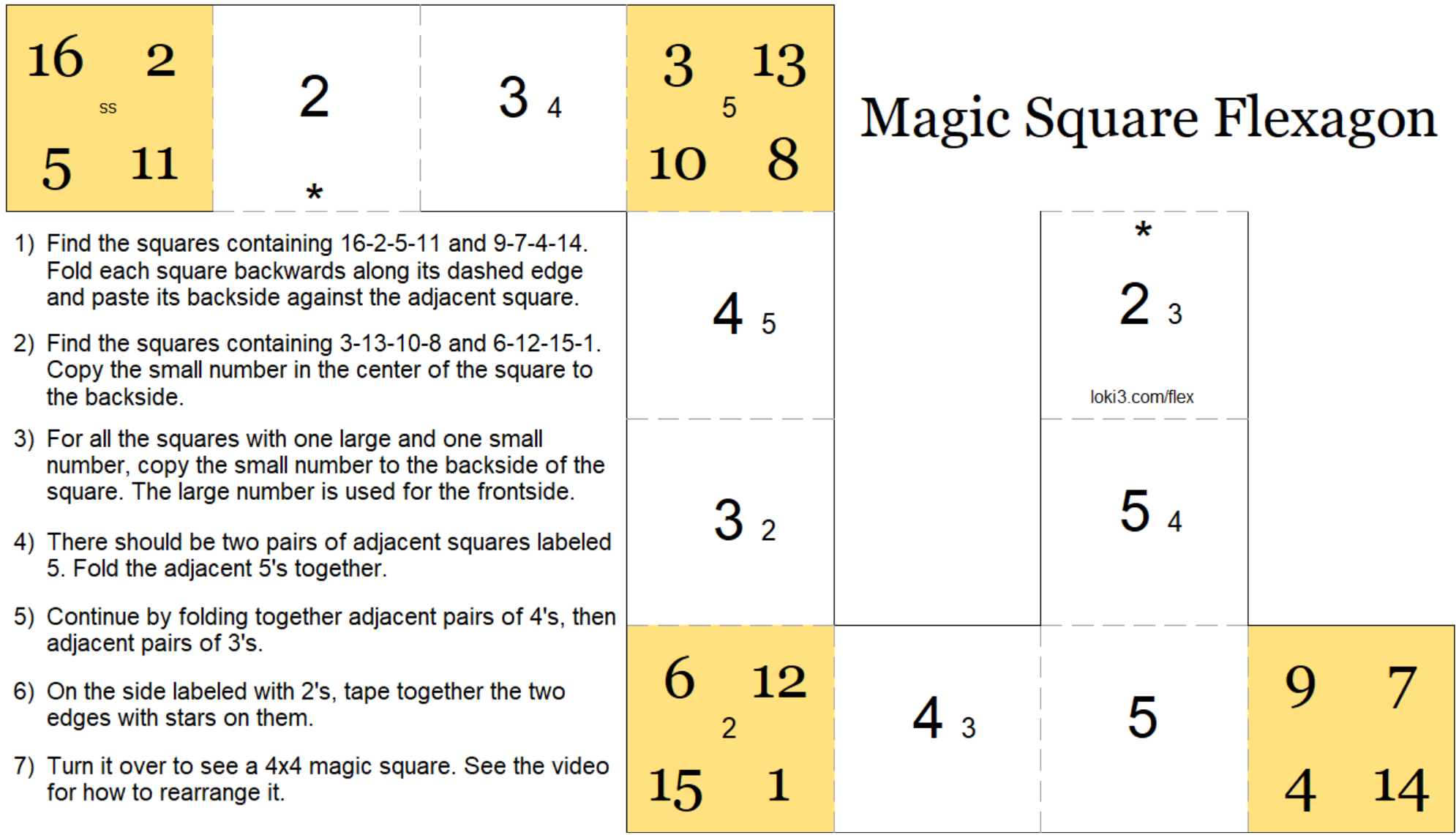 Magic Square Tetraflexagon